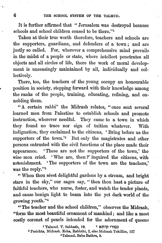 School System of the Talmud, by Dayan Bernard Spiers, London 1882 ...