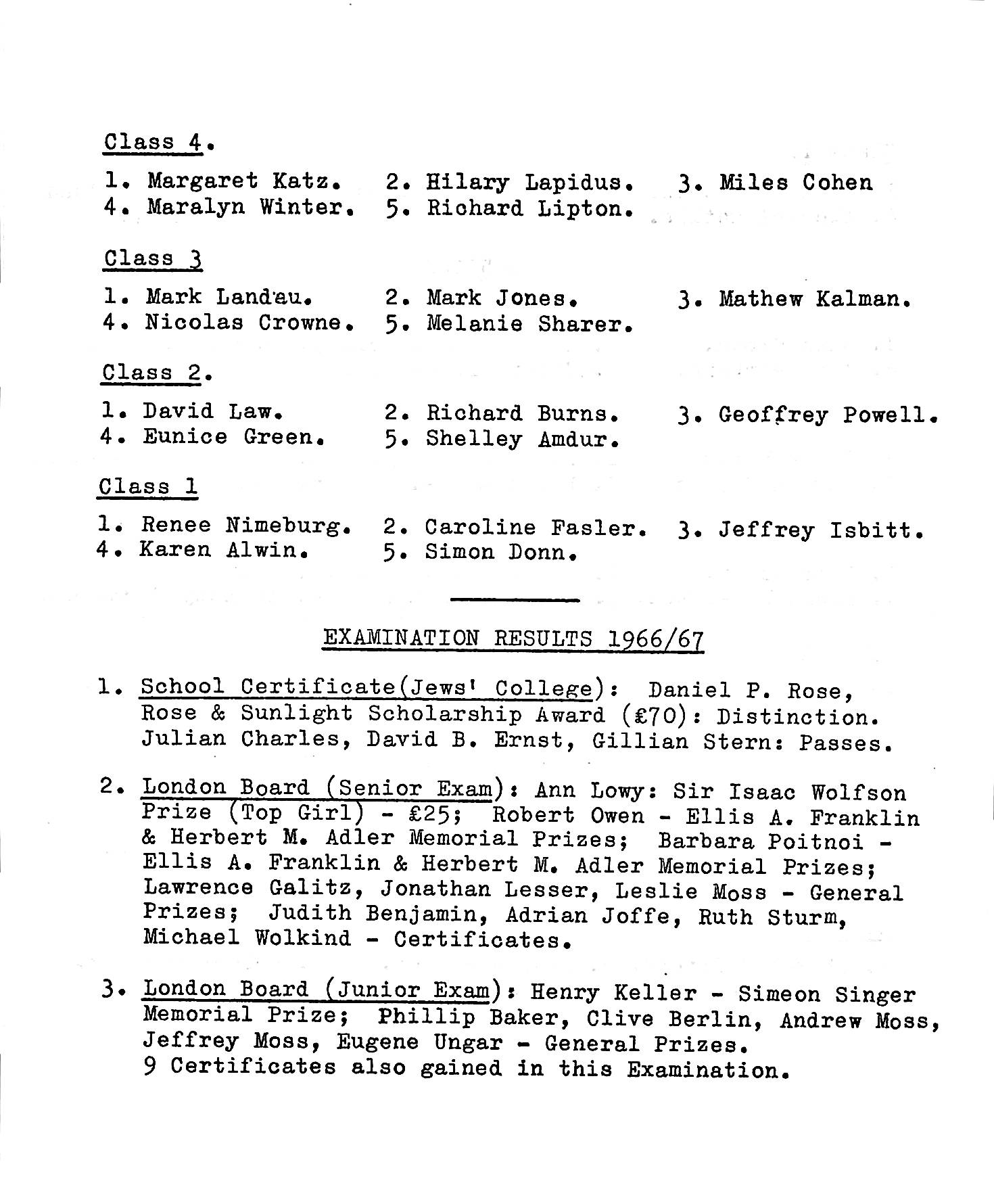 Hendon Synagogue Hebrew School, Annual Prize Distribution, 9th April ...