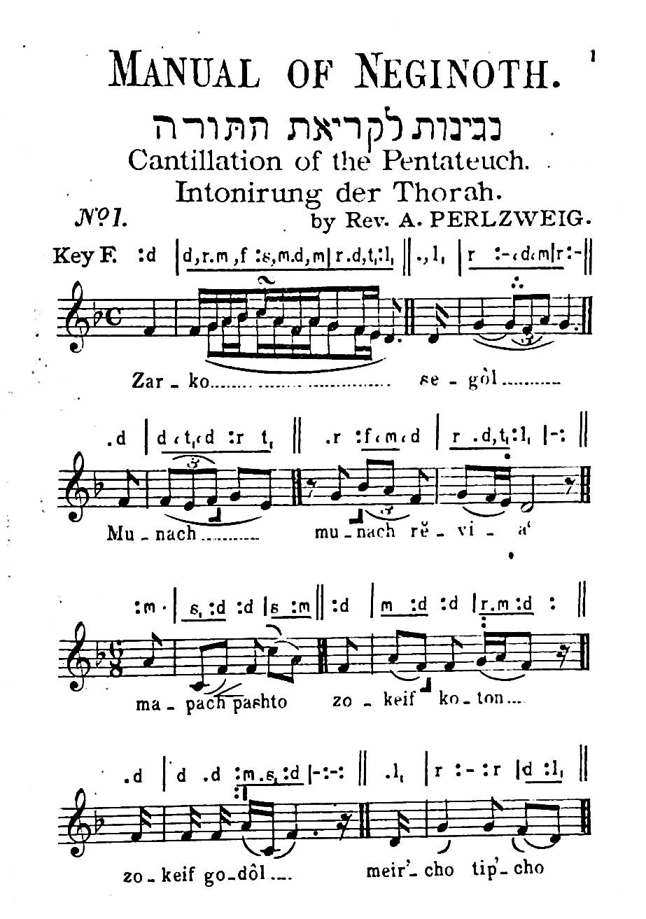 Manual of Neginoth by Rev. A Perlzweig, London 1912. – Jewish Miscellanies