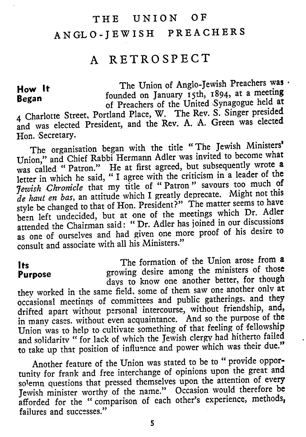The Union of Anglo-Jewish Preachers, by Rabbi Isaac Livingstone, London ...
