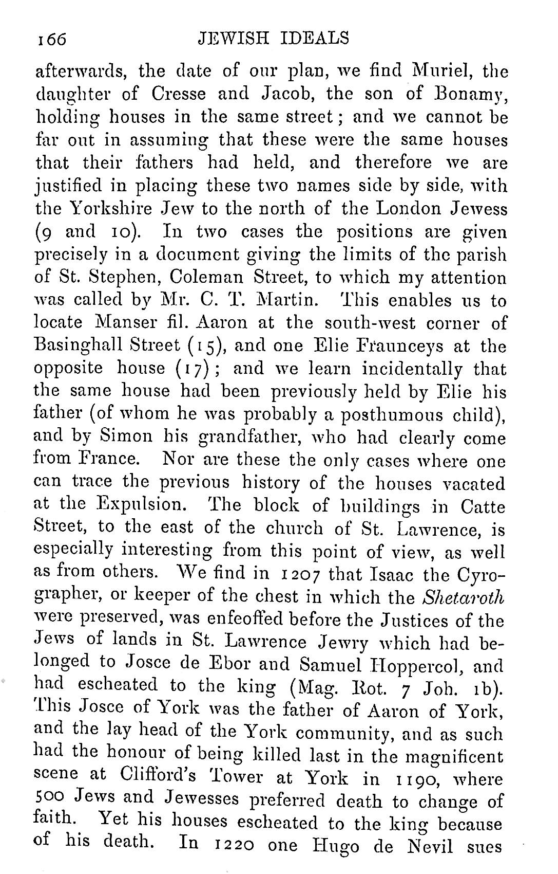 The London Jewry, 1290 – in Jewish Ideals and other essays by Joseph ...