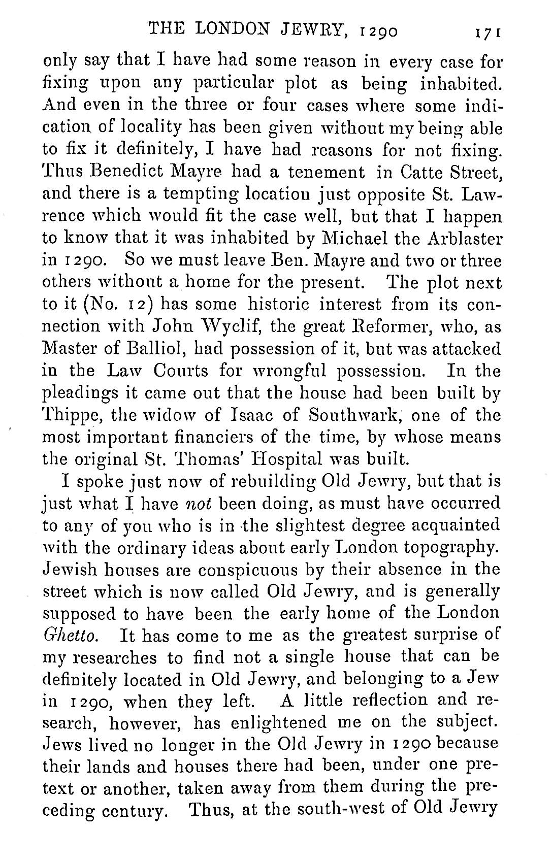 The London Jewry, 1290 – in Jewish Ideals and other essays by Joseph ...