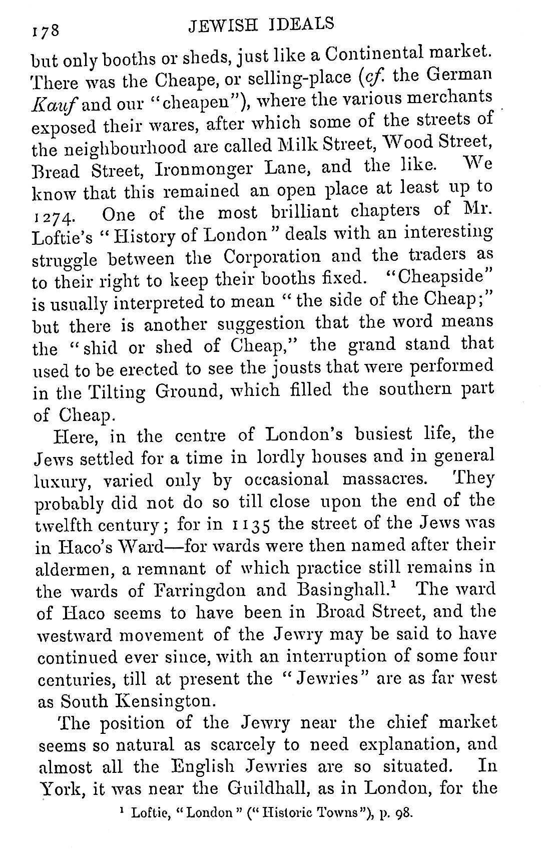 The London Jewry, 1290 – in Jewish Ideals and other essays by Joseph ...