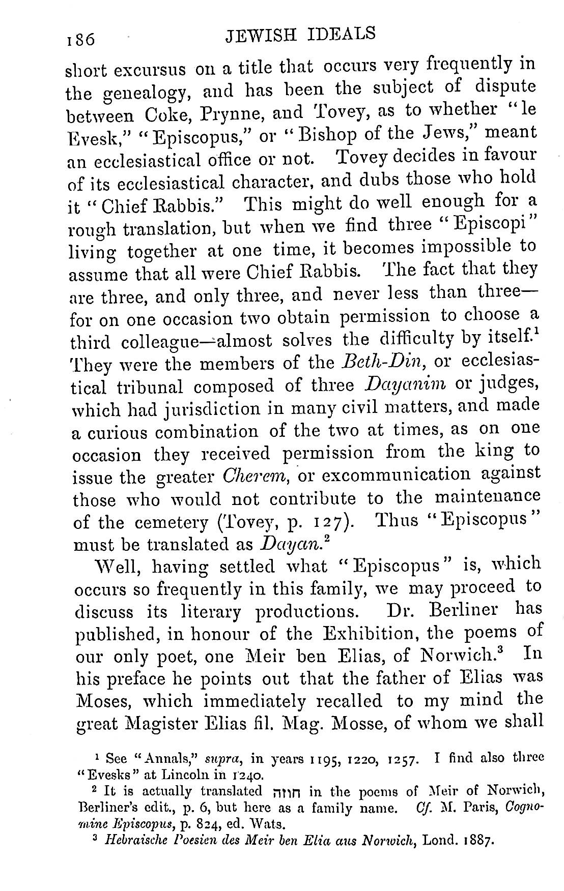 The London Jewry, 1290 – in Jewish Ideals and other essays by Joseph ...