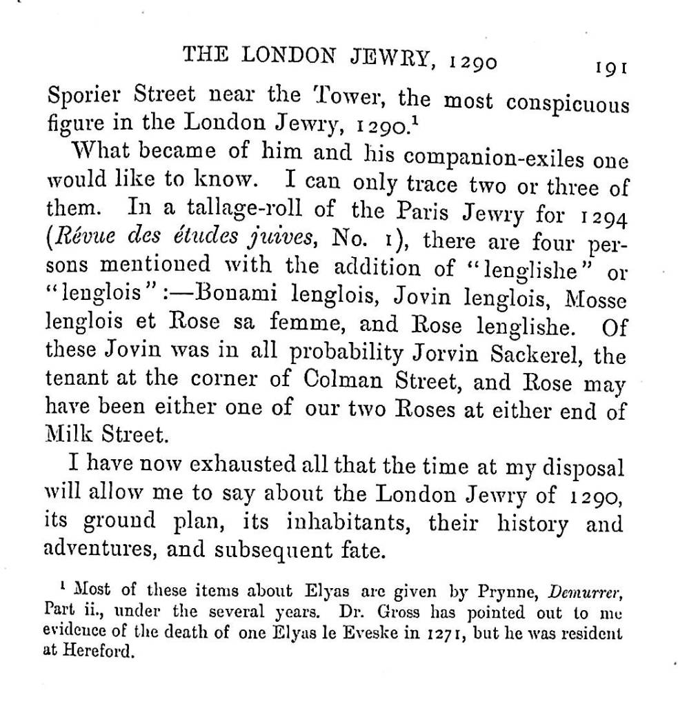 The London Jewry, 1290 – in Jewish Ideals and other essays by Joseph ...