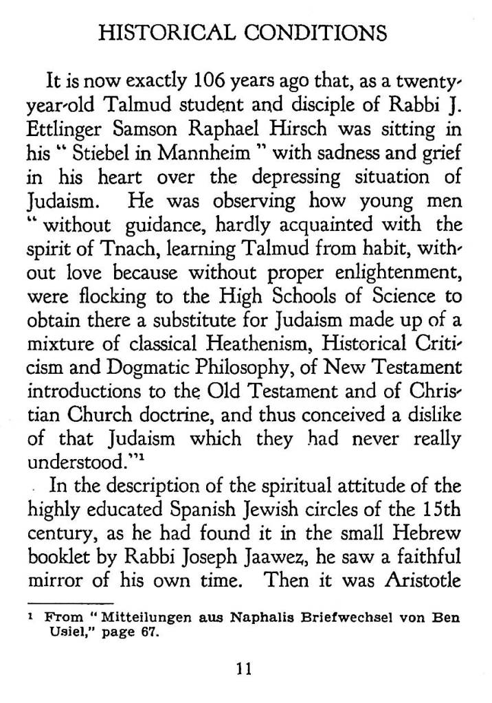 Samson Raphael Hirsch’s Cultural Ideal and Our Times, by Jakob ...