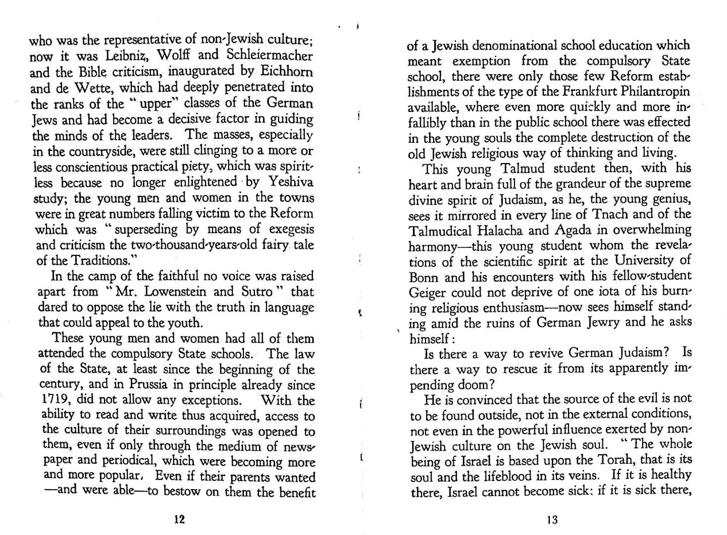Samson Raphael Hirsch’s Cultural Ideal and Our Times, by Jakob ...